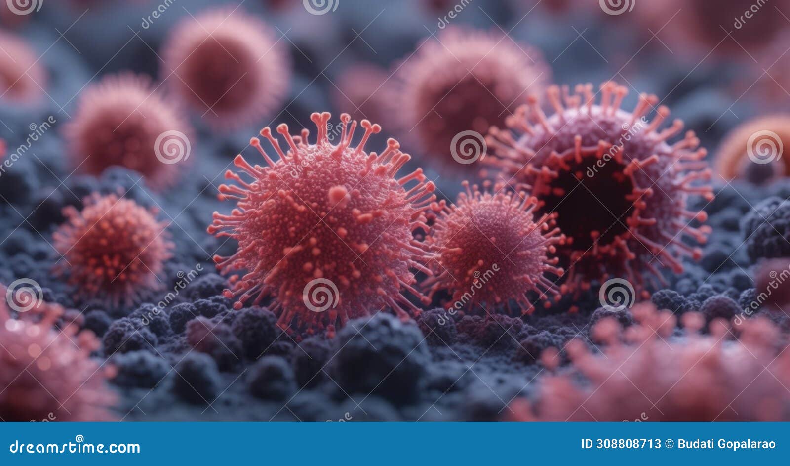 Viral Outbreak - a Microscopic View of a Pandemic Threat Stock ...