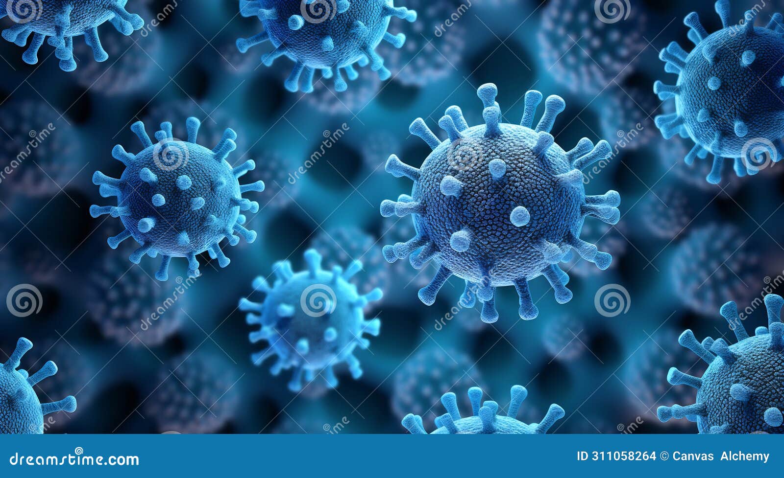 Viral Particle Microscopic Simulation Stock Illustration - Illustration ...