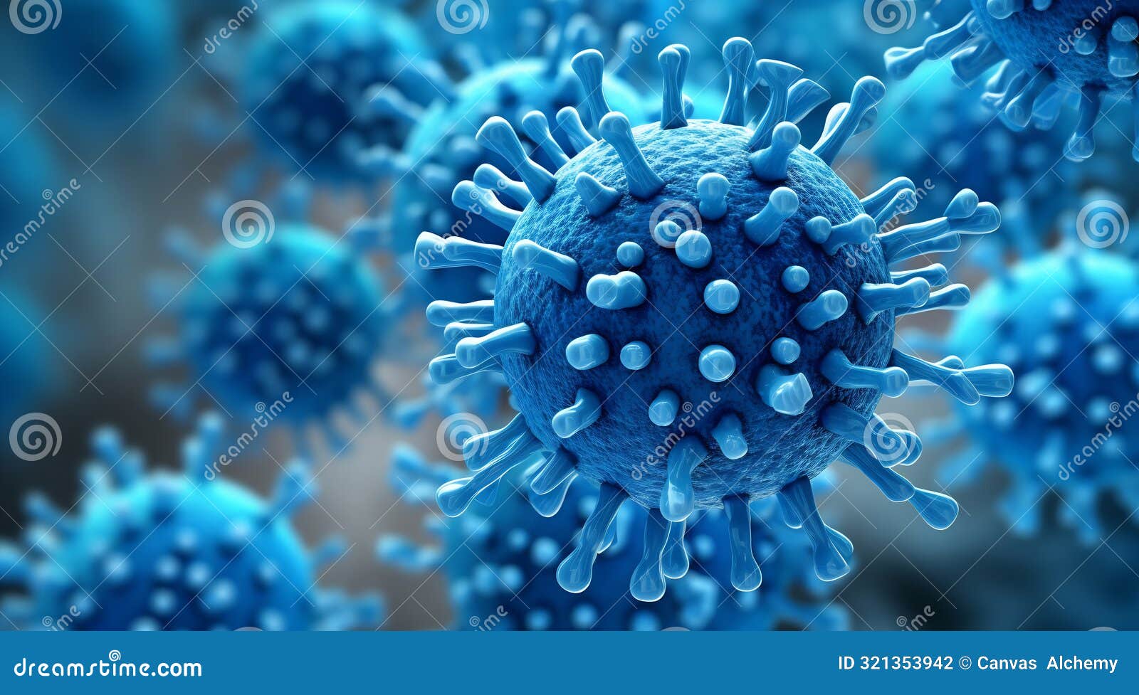 Viral Particle Microscopic Simulation Stock Illustration - Illustration ...