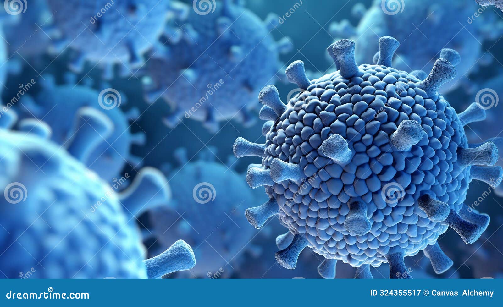Viral Particle Microscopic Simulation Stock Illustration - Illustration ...