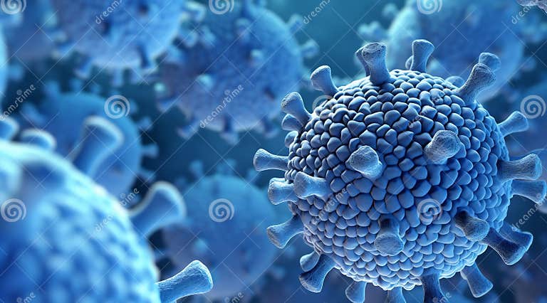 Viral Particle Microscopic Simulation Stock Illustration - Illustration ...