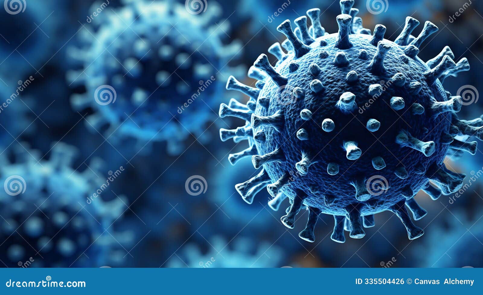 Viral Particle Microscopic Simulation Stock Illustration - Illustration ...