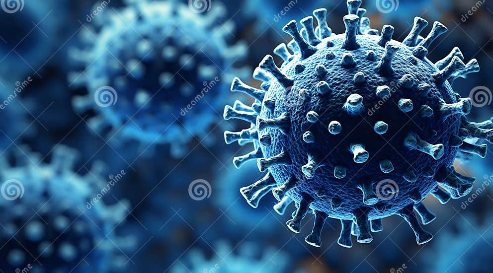 Viral Particle Microscopic Simulation Stock Illustration - Illustration ...