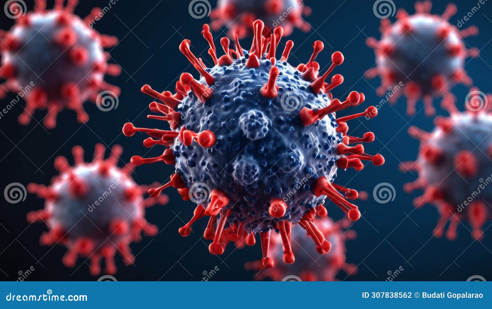 Viral Particles in 3D Rendering, Illustrating the Complexity of Their ...