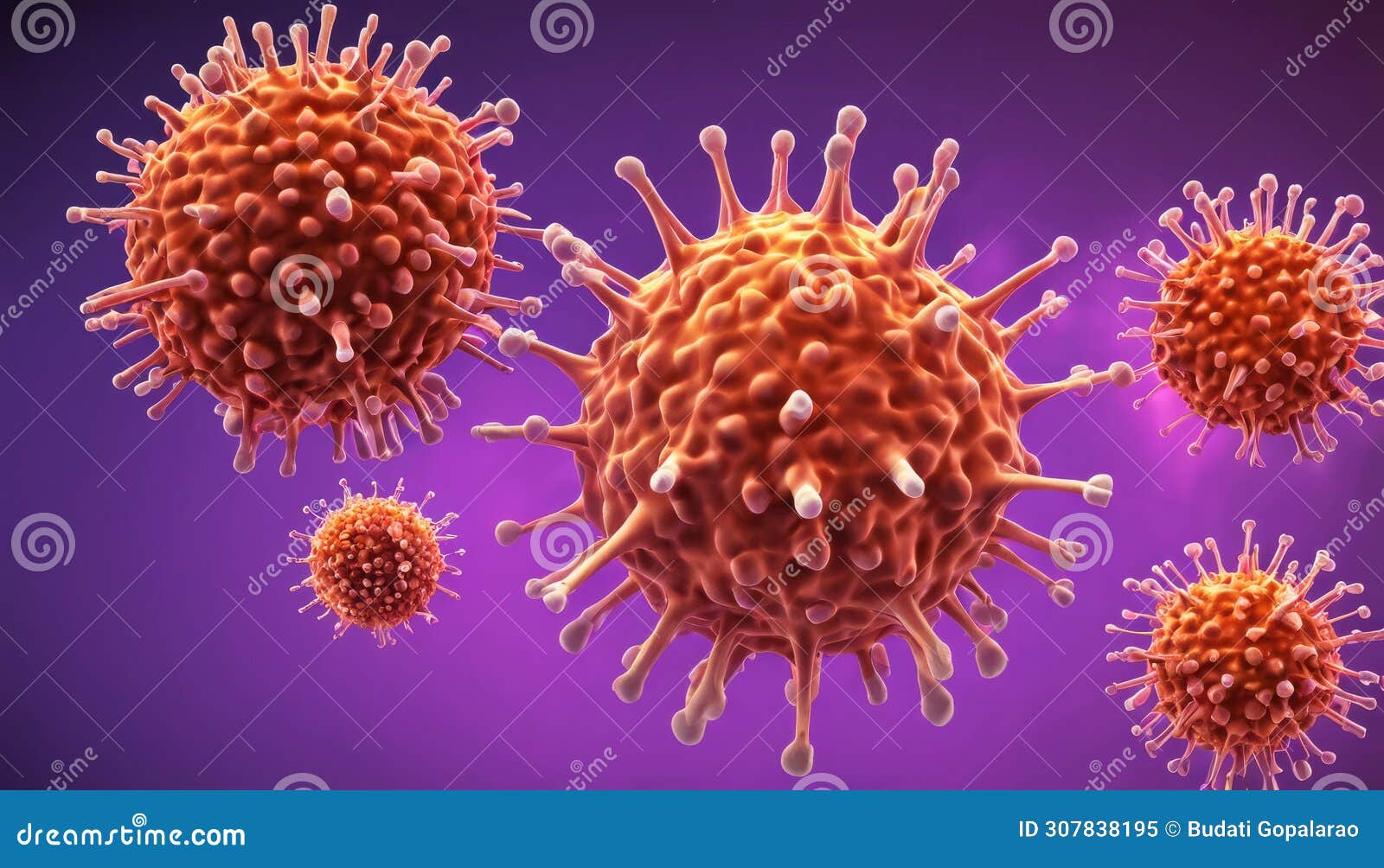 Viral Particles in 3D Rendering, Scientific Illustration Stock ...