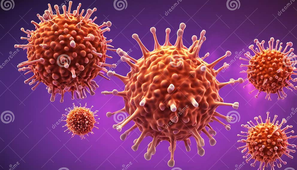 Viral Particles in 3D Rendering, Scientific Illustration Stock ...