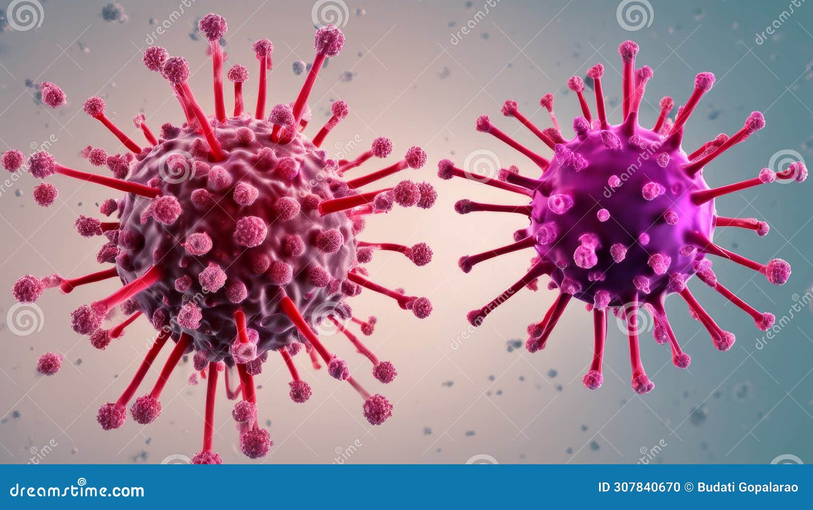 Viral Particles in a Digital Illustration Stock Illustration ...