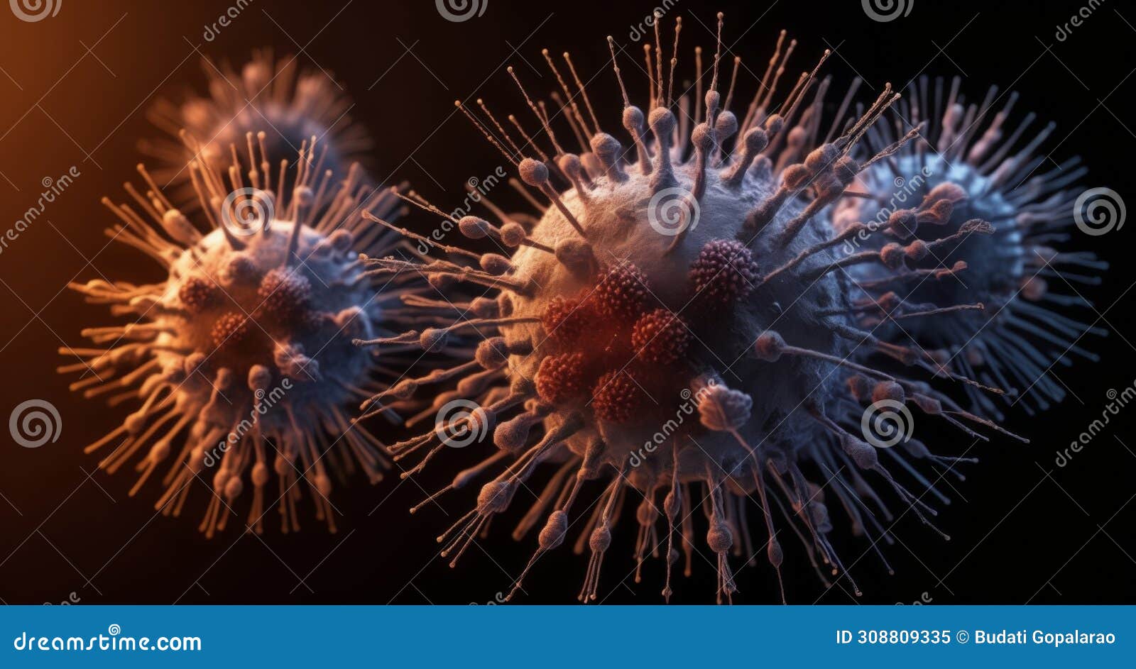 Viral Particles in a Microscopic View, Highlighting Their Structure and ...