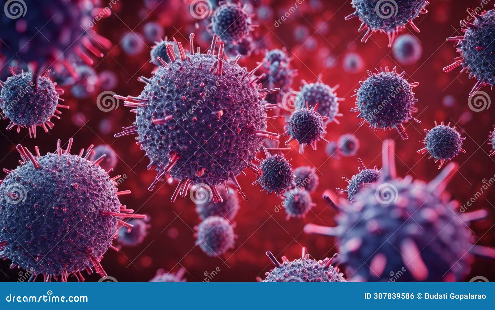 Viral Particles in a Microscopic View, Illuminated in a Striking Color ...