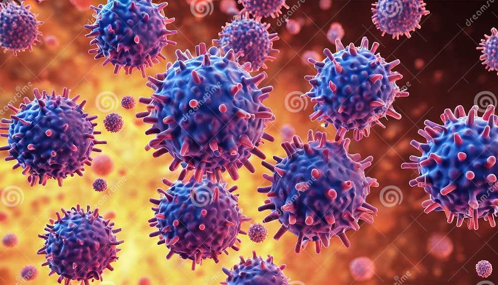 Viral Particles in a Microscopic View, Illustrating the Complexity of ...