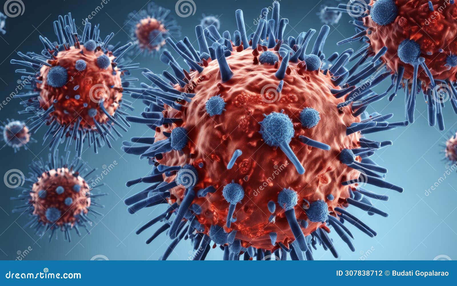 Viral Particles in a Microscopic View, Illustrating the Complexity of ...