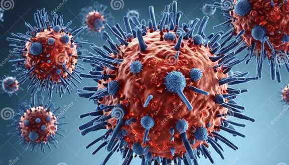 Viral Particles in a Microscopic View, Illustrating the Complexity of ...