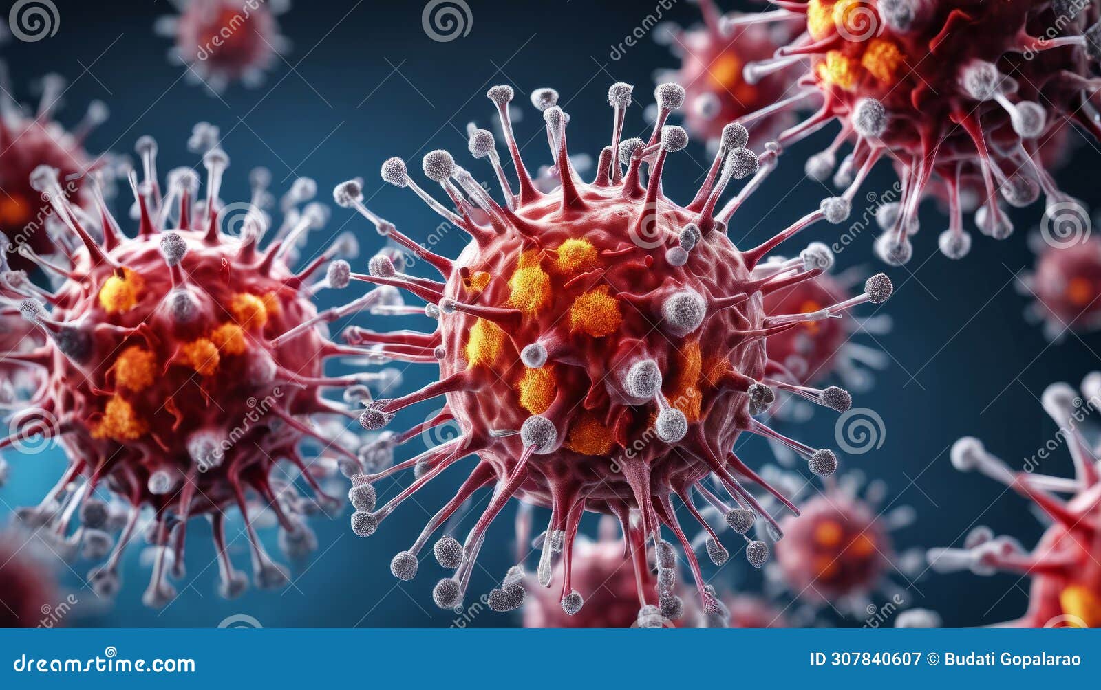 Viral Particles in a Microscopic View, Illustrating the Complexity of ...