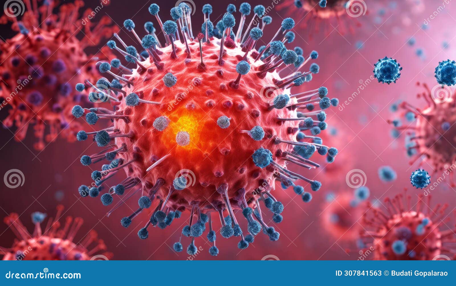 Viral Particles in a Microscopic View, Illustrating the Complexity of ...