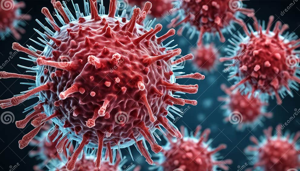 Viral Particles in a Microscopic View, Illustrating the Complexity of ...