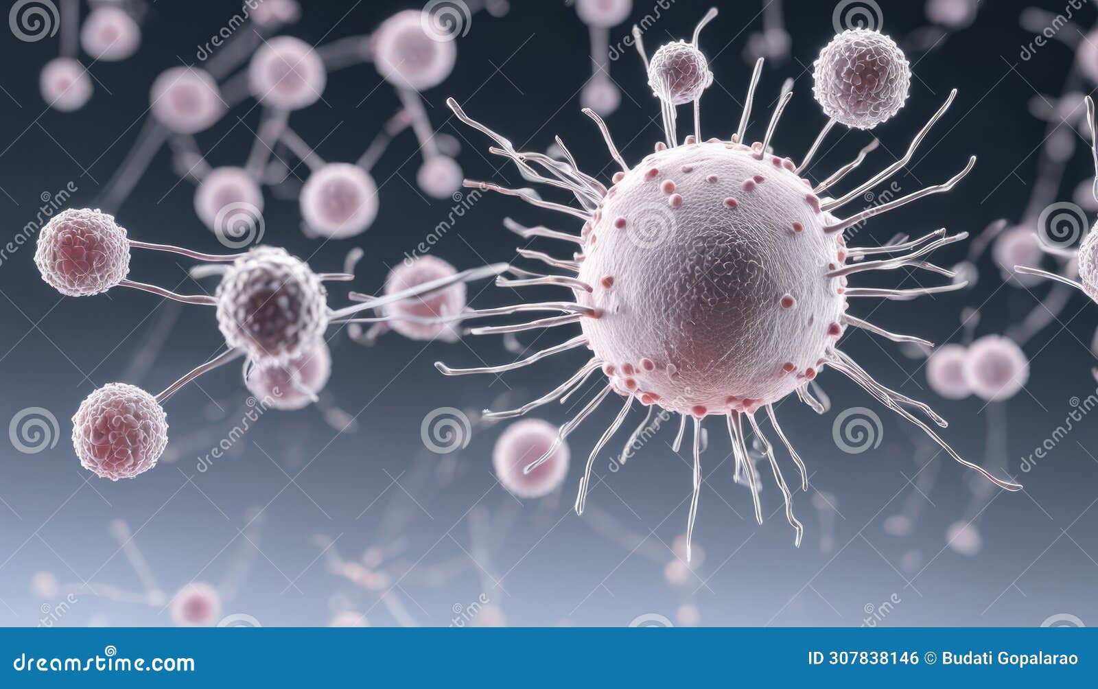 Viral Particles in a Microscopic View, Illustrating the Spread of a ...