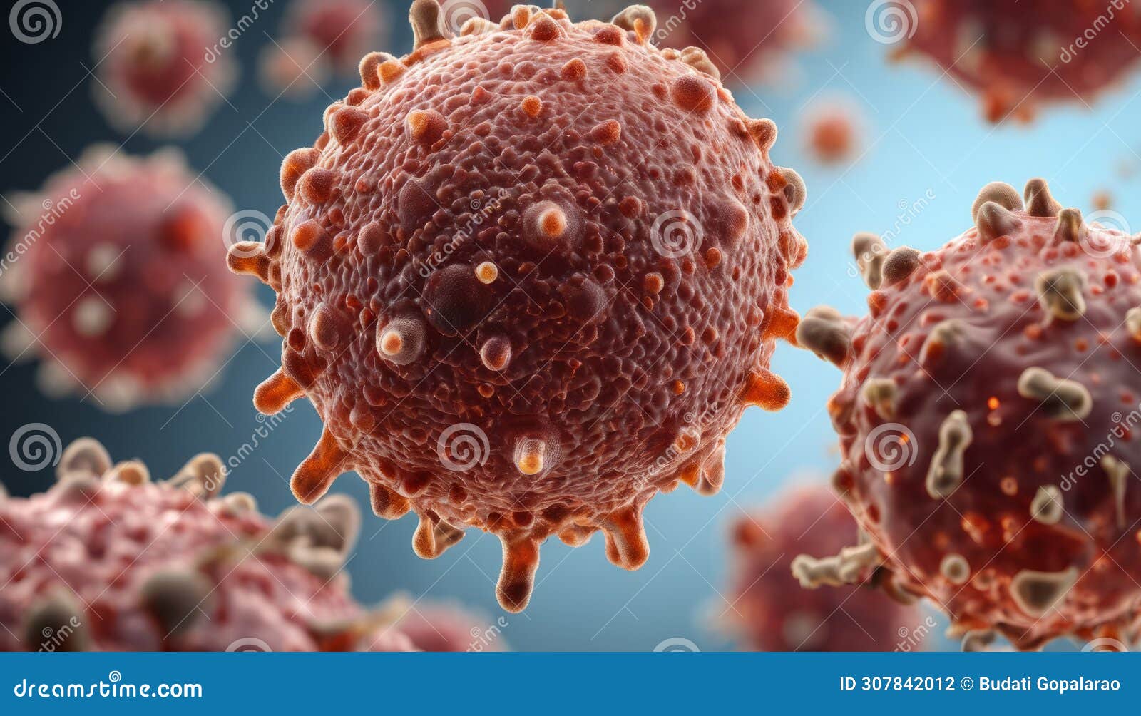 Viral Particles in a Microscopic View, Illustrating the Spread of a ...