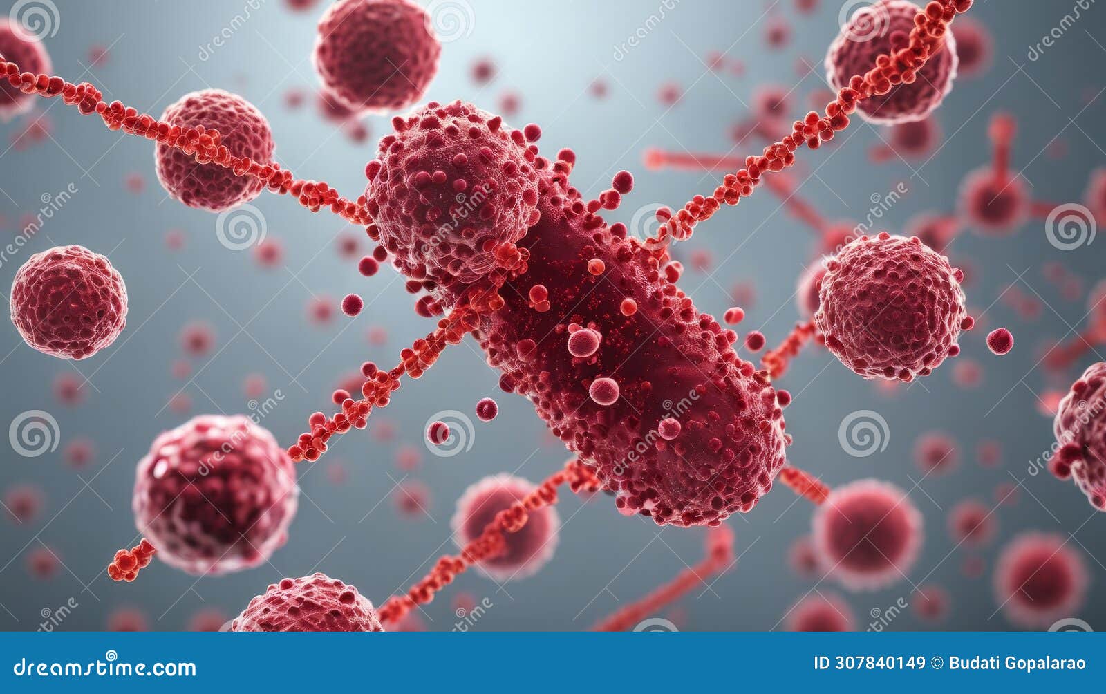 Viral Particles in a Microscopic View, Illustrating the Spread of ...