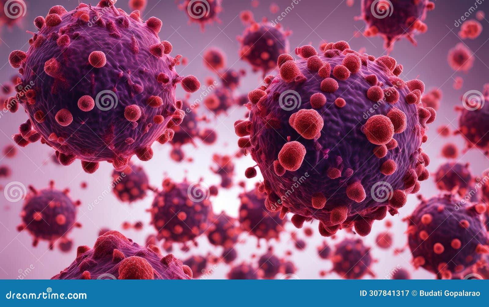 Viral Particles in a Microscopic View, Illustrating the Spread of a ...