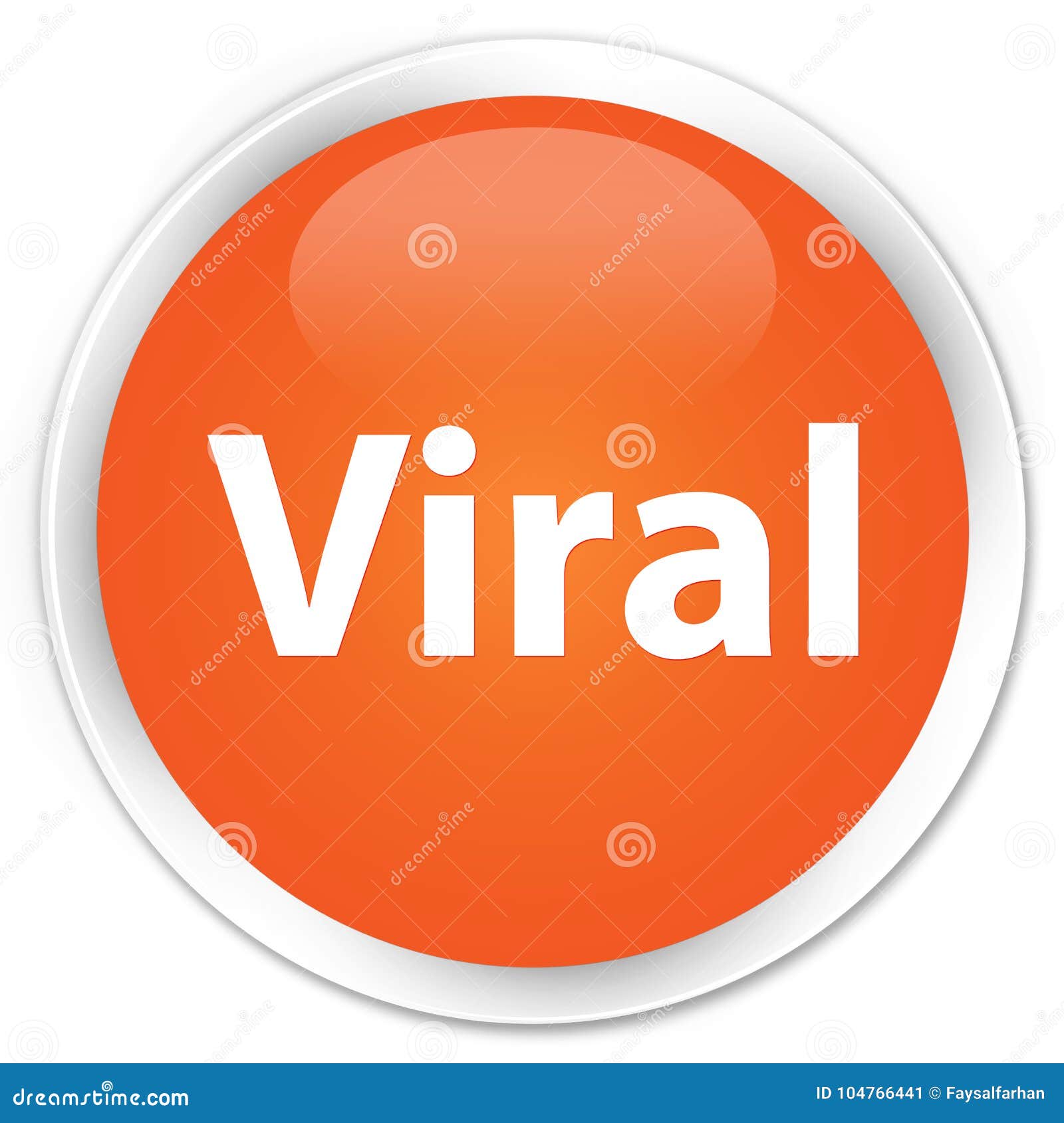 Viral Premium Orange Round Button Stock Illustration - Illustration of ...