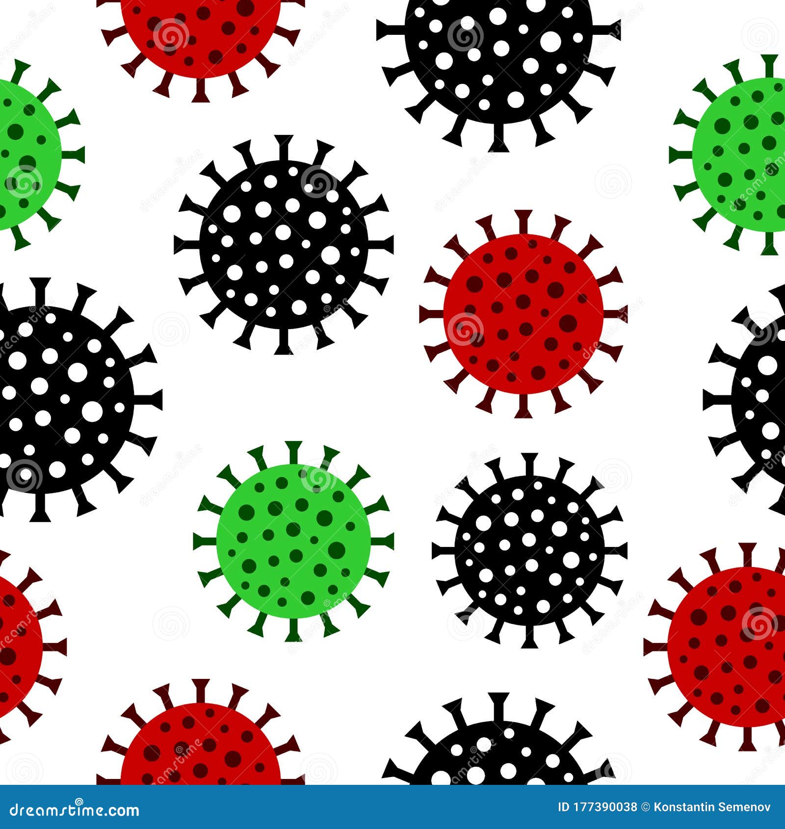 Viral seamless pattern stock illustration. Illustration of coronavirus ...