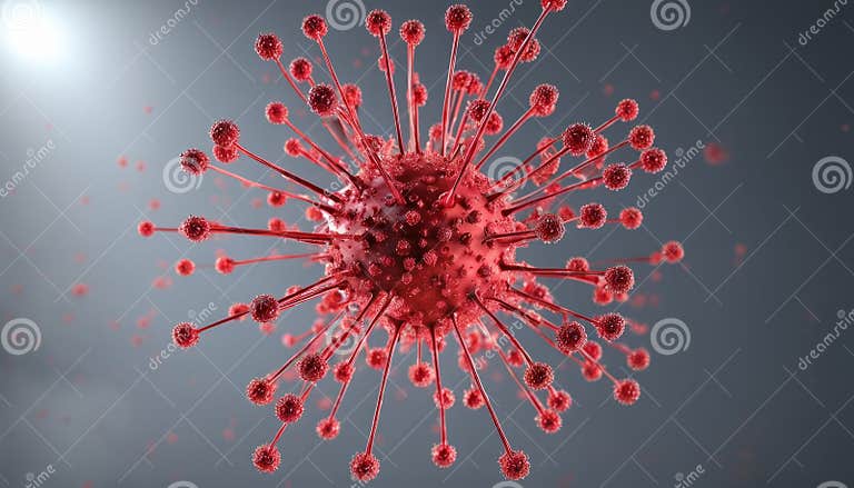 Viral Spread in Motion - a 3D Rendering of a Virus Particle Stock ...