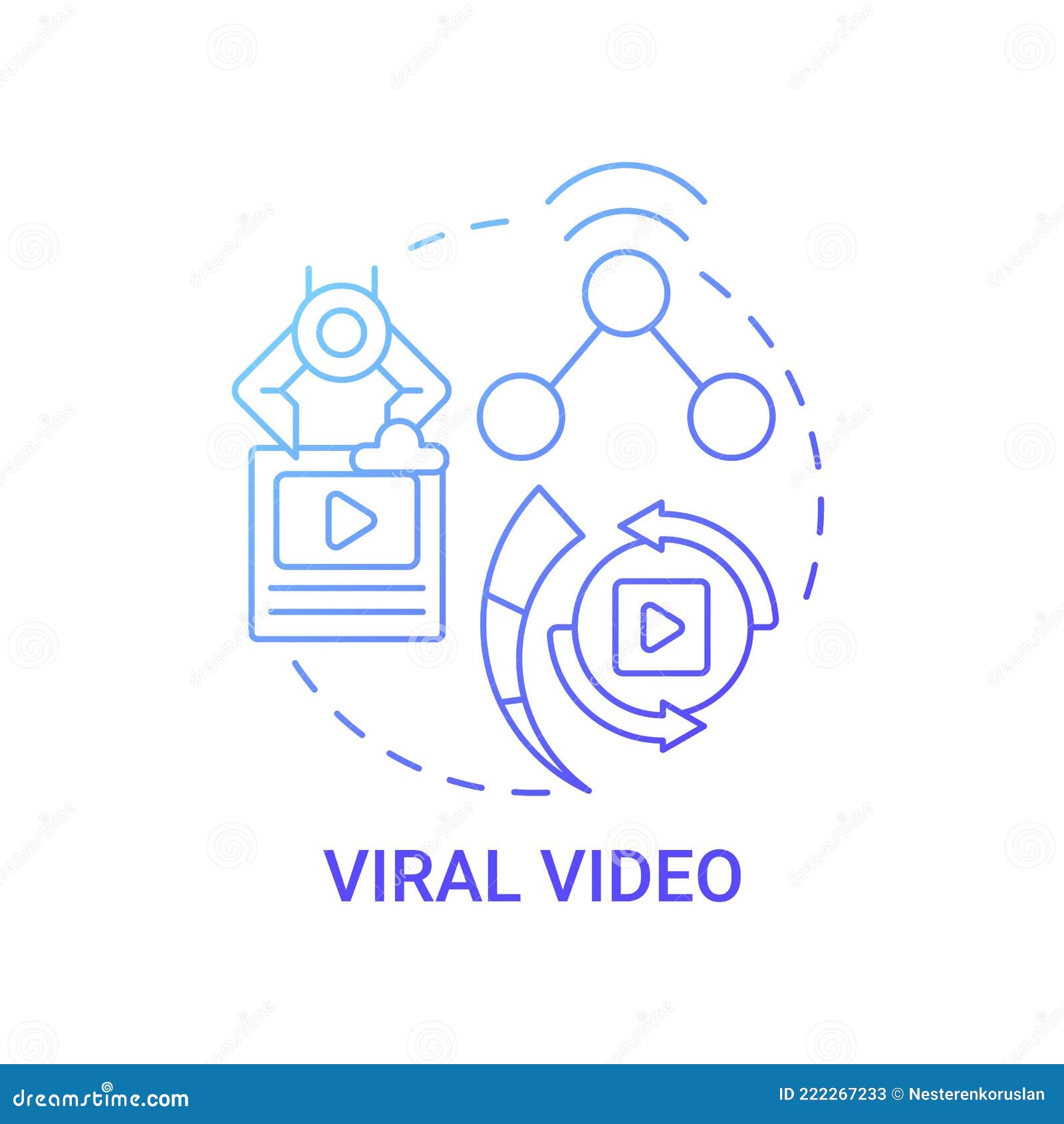 Viral video concept icon stock vector. Illustration of media - 222267233