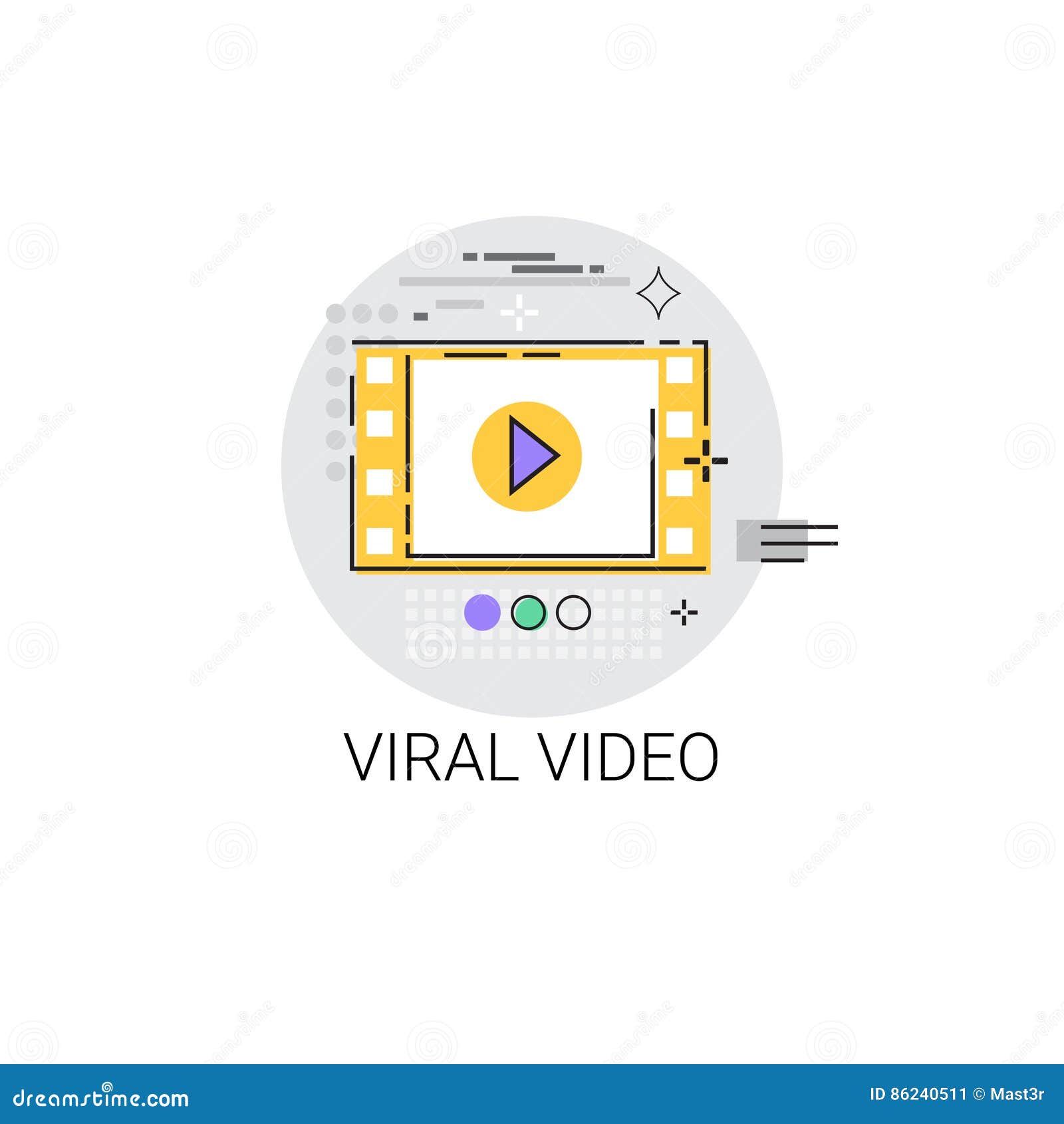 Viral Video Digital Marketing Icon Stock Vector - Illustration of ...