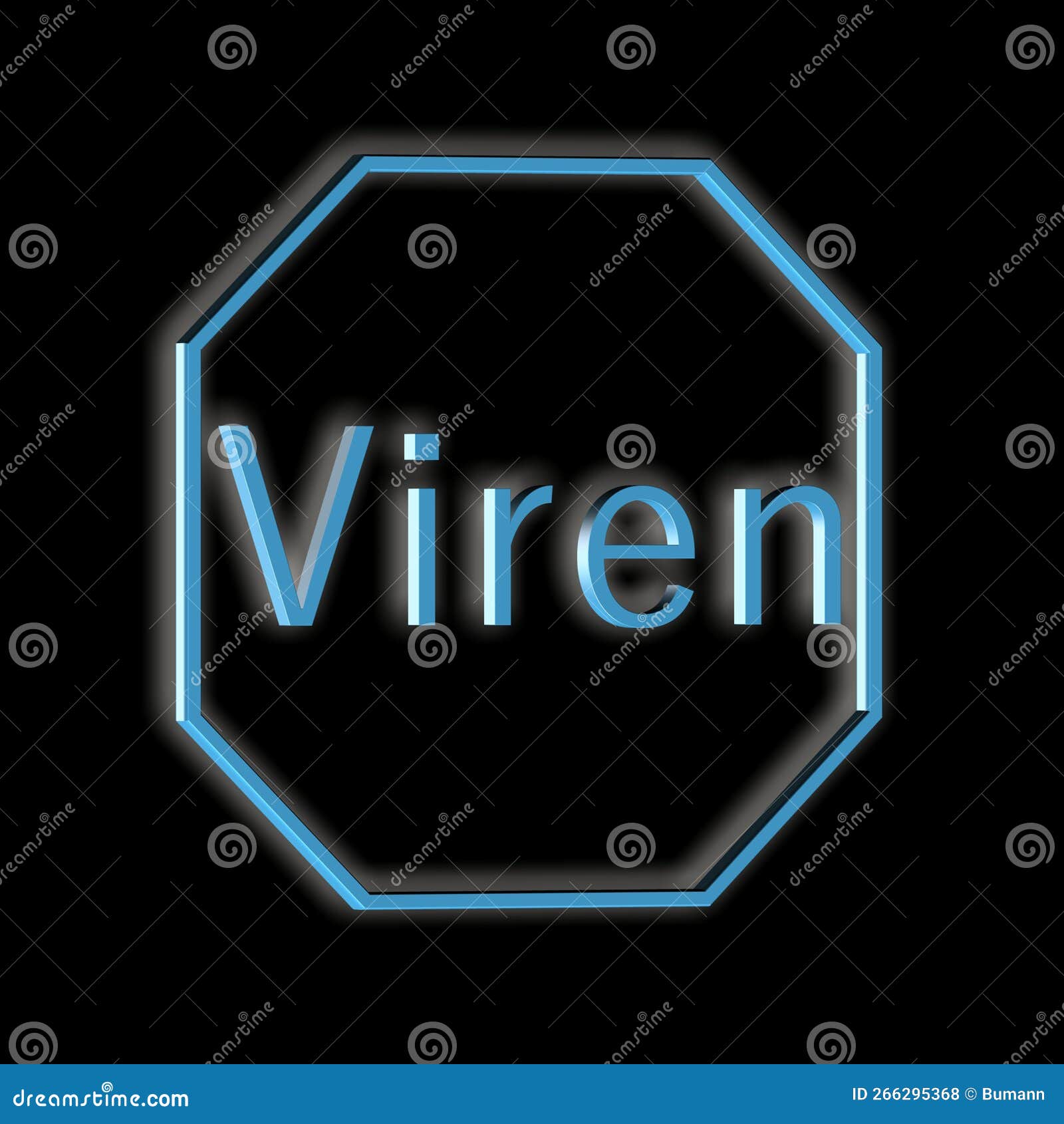 `Viren` = `Viruses` - Word, Lettering or Text As 3D Illustration, 3D ...