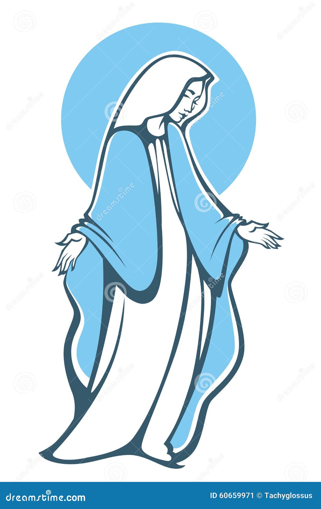 Virgen Maria ilustración del vector. Ilustración de ruegue - 60659971