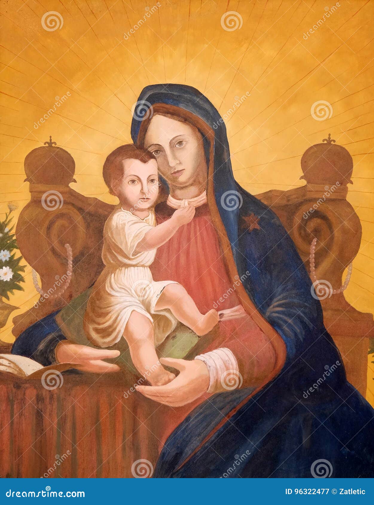 Virgen Maria Con El Bebé Jesús Fotografía editorial - Imagen de ...