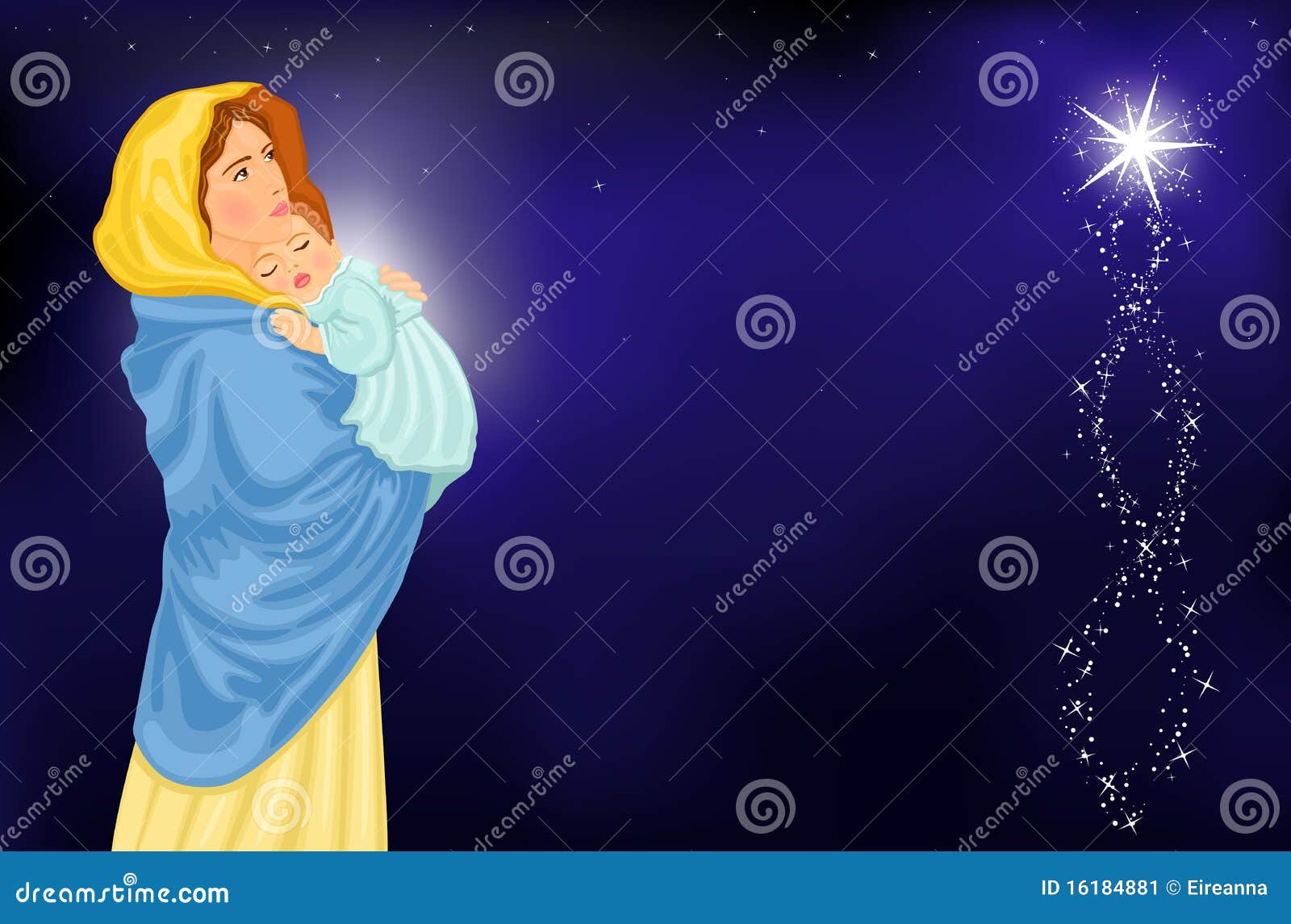Virgen Maria y bebé Jesús ilustración del vector. Ilustración de cielo ...