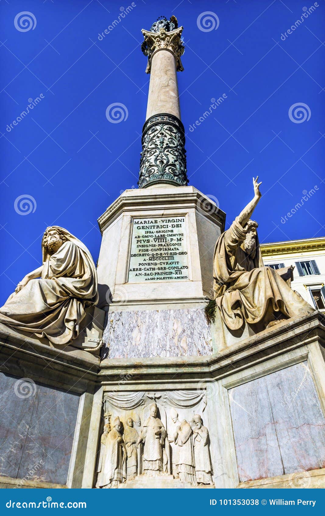 Virgen Mary Statue Immaculate Conception Column Roma Italia Foto de ...