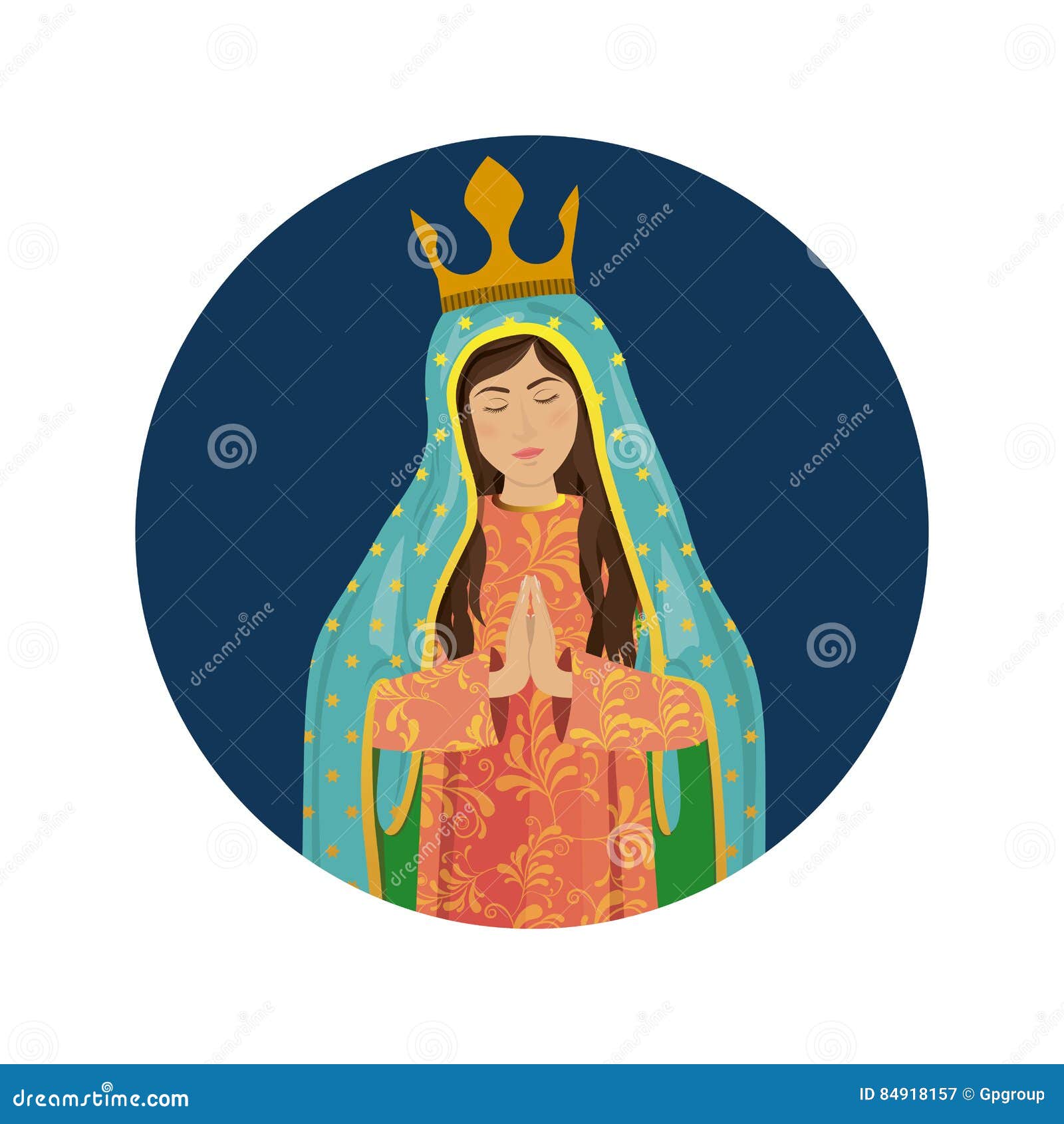 Virgen Santa Maria ilustración del vector. Ilustración de dios - 84918157
