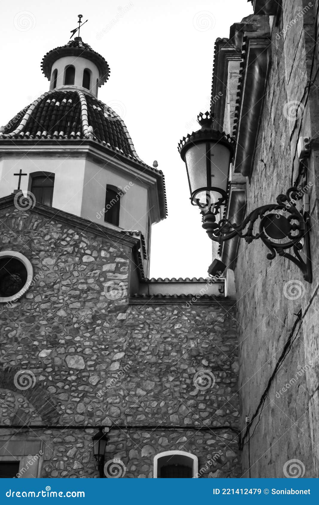 The Virgin of the Consol Church in Altea Square Stock Image - Image of ...