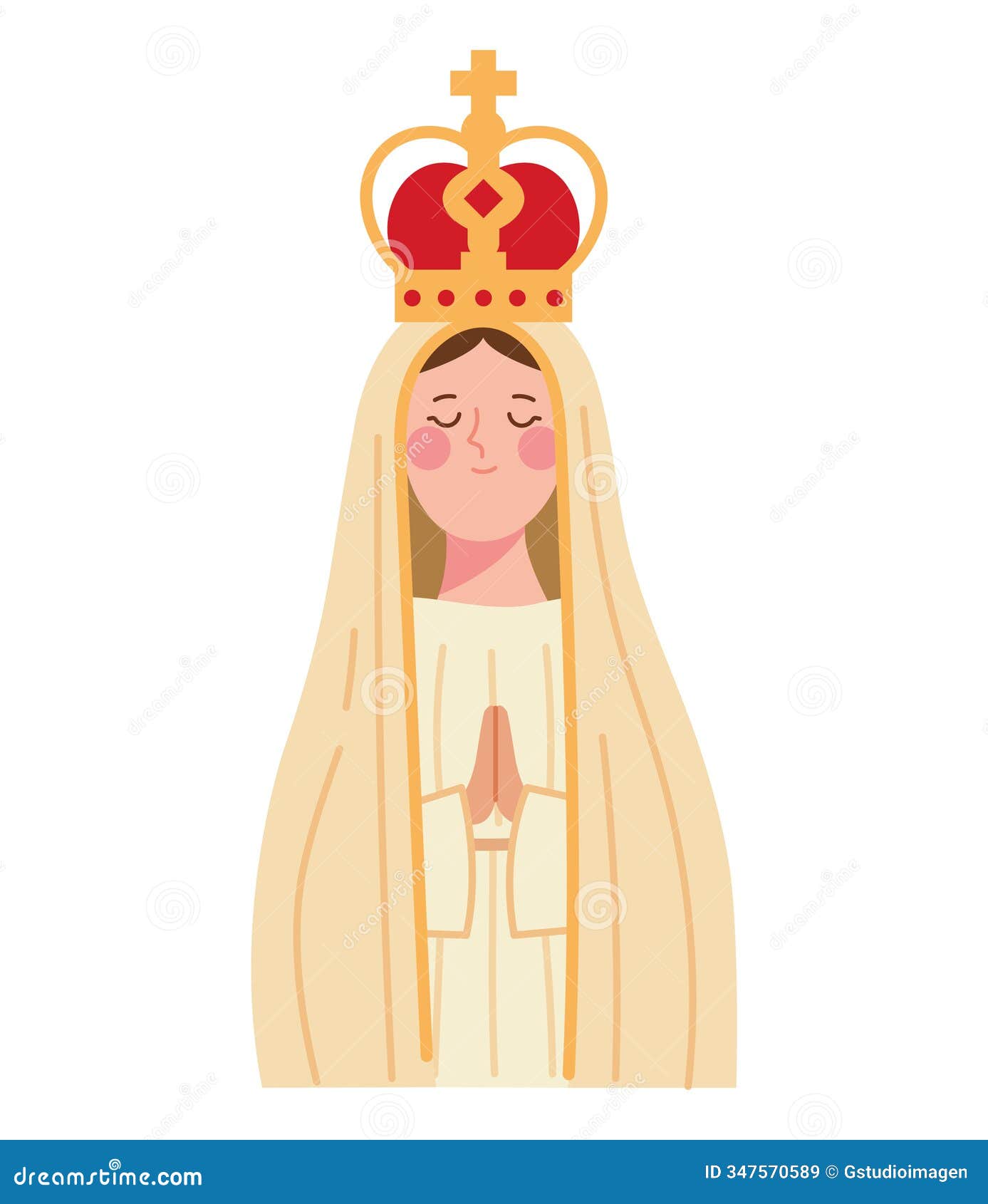 Virgin of fatima face stock vector. Illustration of mary - 347570589