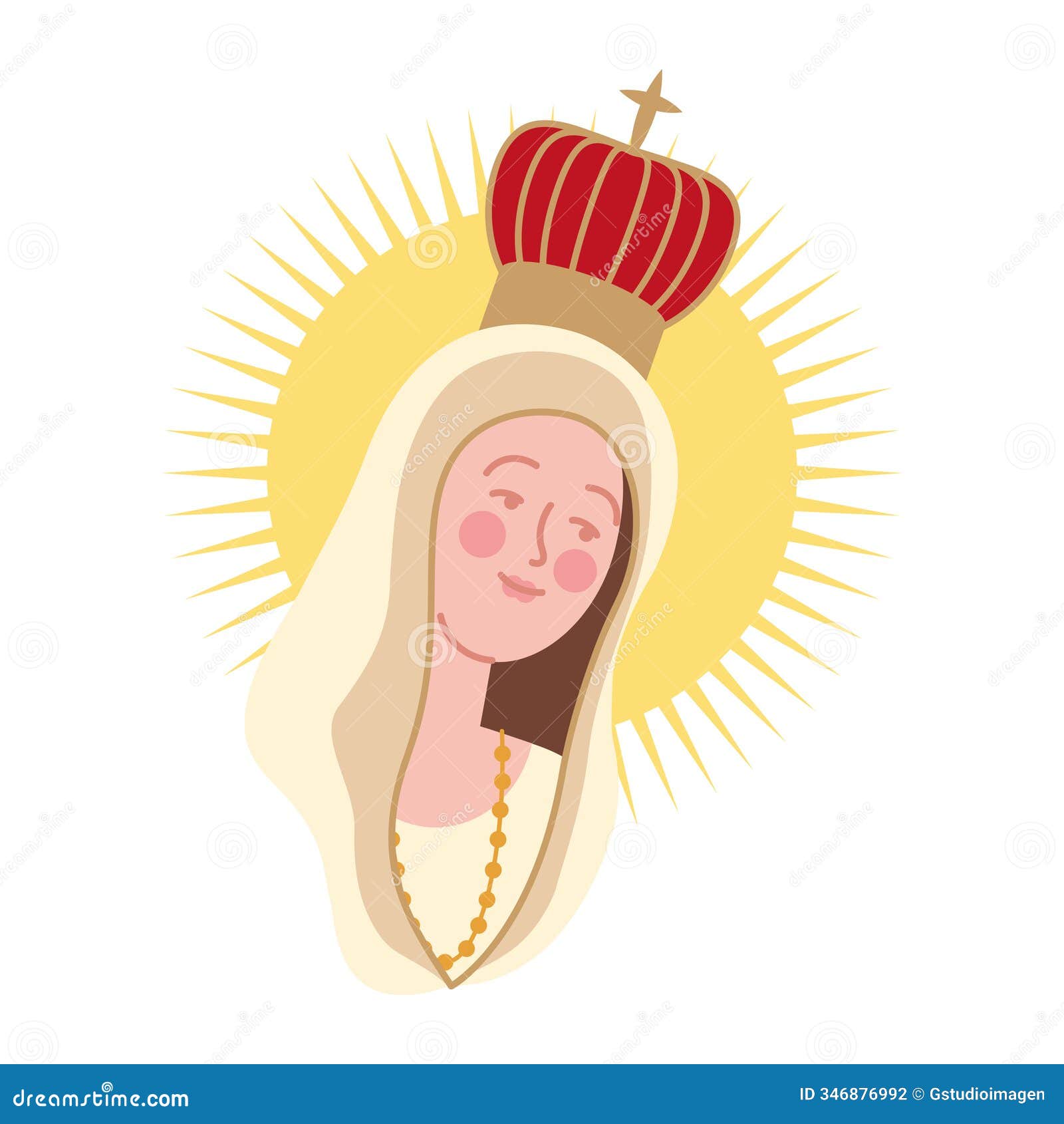 Virgin of fatima face stock vector. Illustration of statue - 346876992