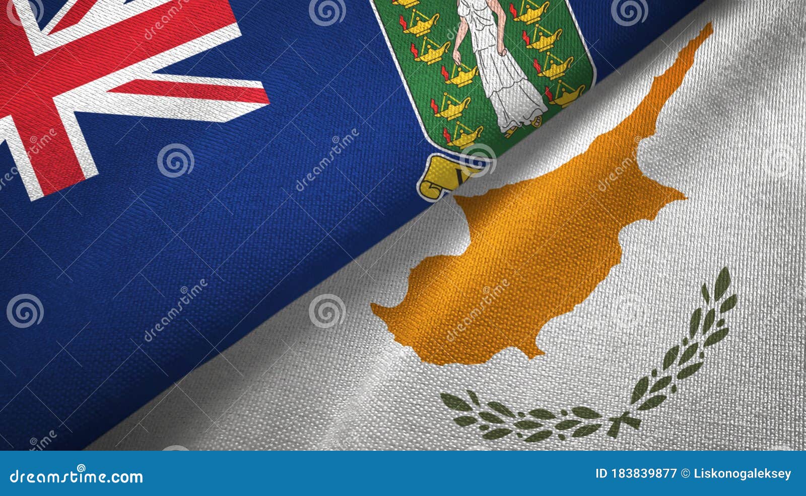 Virgin Islands British UK and Cyprus Two Flags Stock Illustration ...