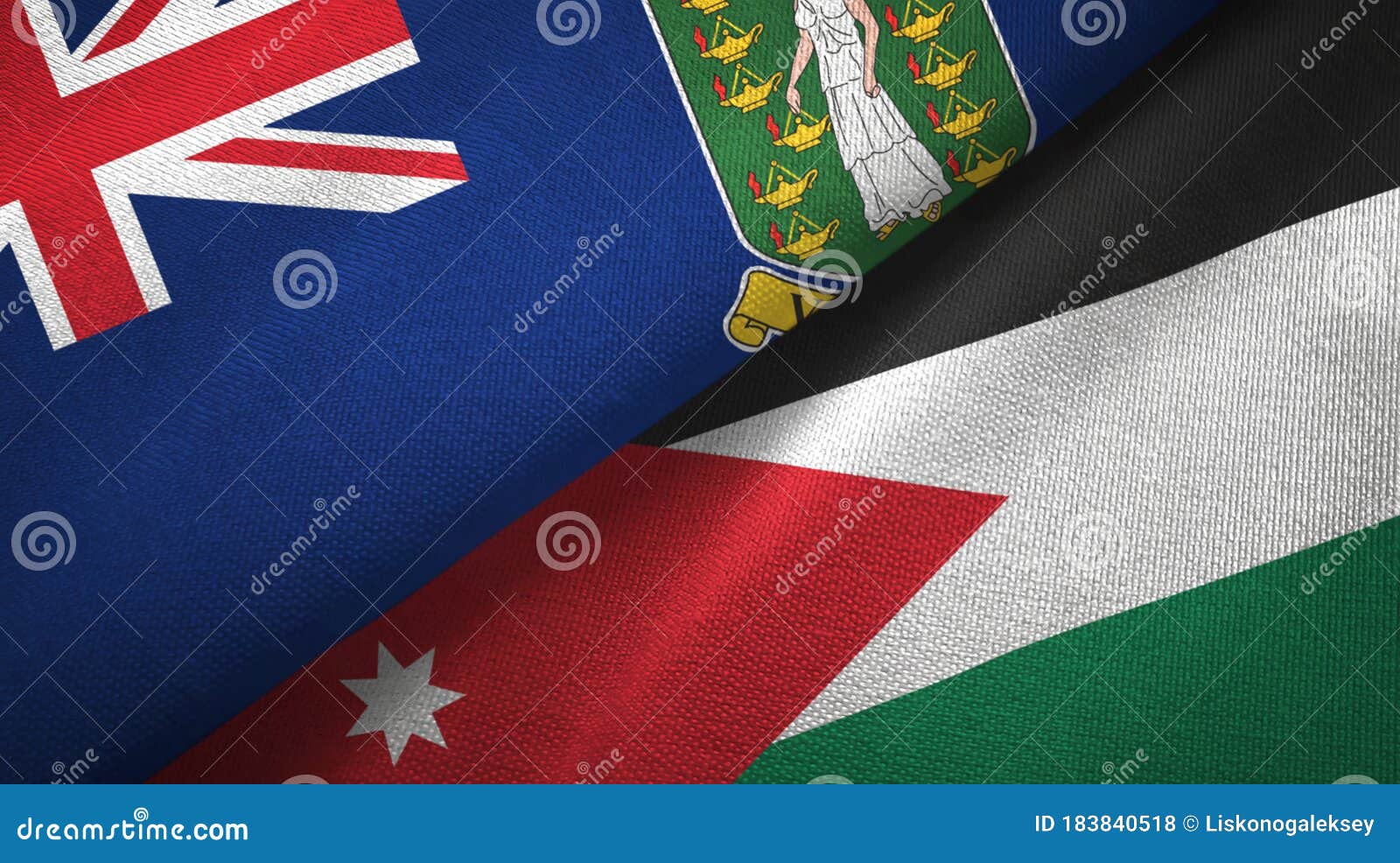 Virgin Islands British UK and Jordan Two Flags Stock Photo - Image of ...