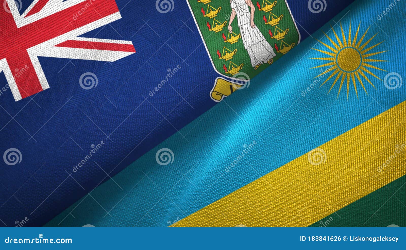 Virgin Islands British UK and Rwanda Two Flags Stock Photo - Image of ...