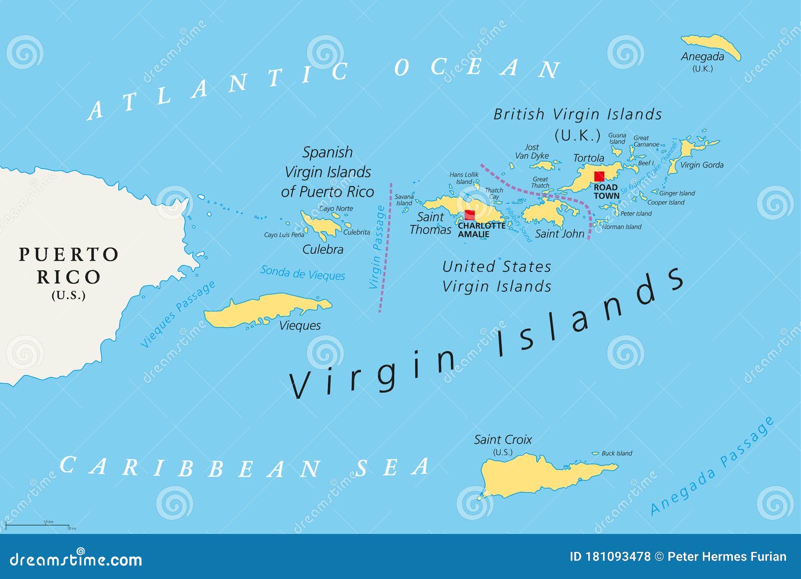 British, Spanish and United States Virgin Islands Political Map Stock ... British, Spanish and United States Virgin Islands Political Map Stock ...