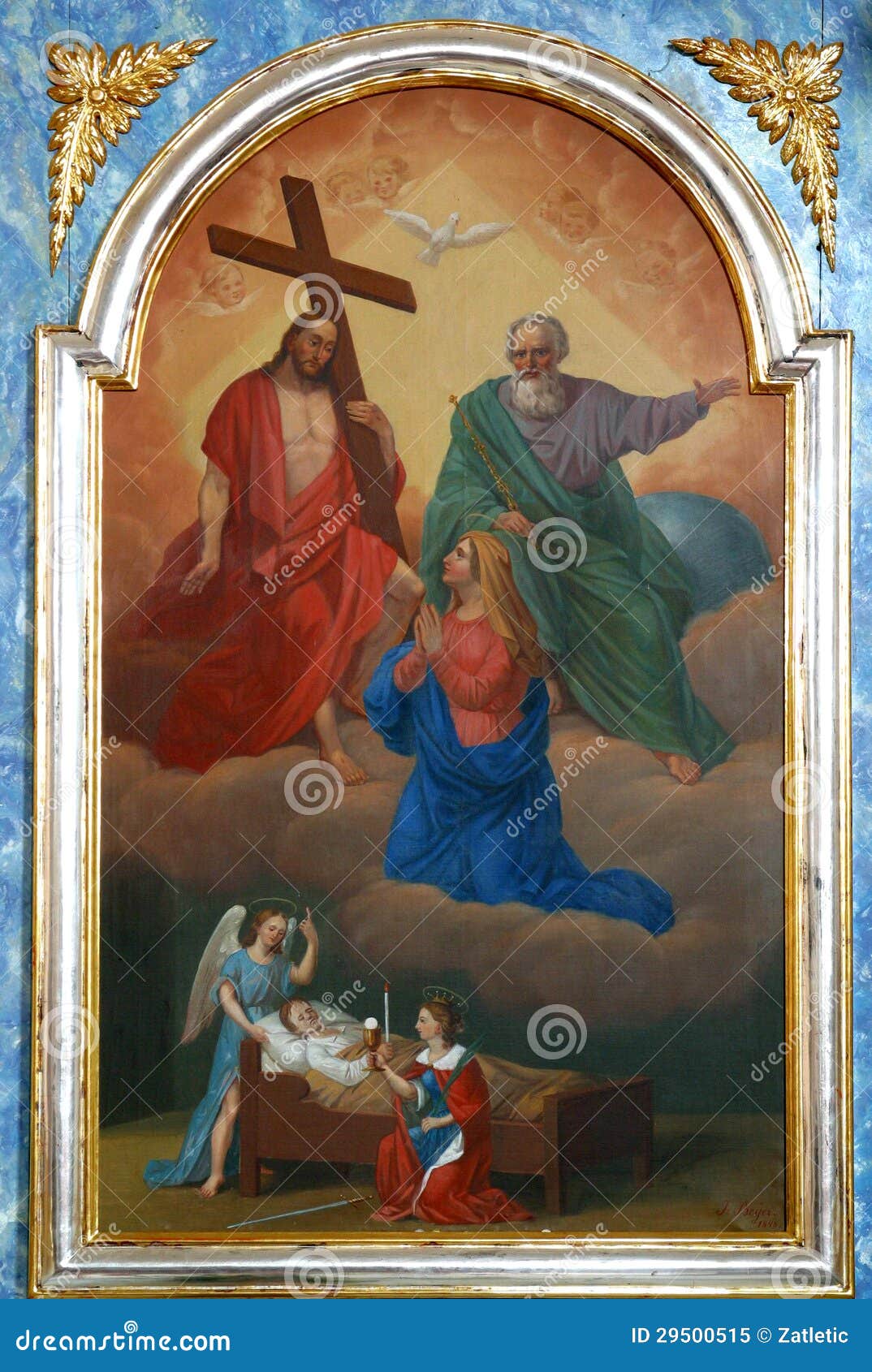 Virgin Marry and Holy Trinity Stock Image - Image of sculpture, spirit ...