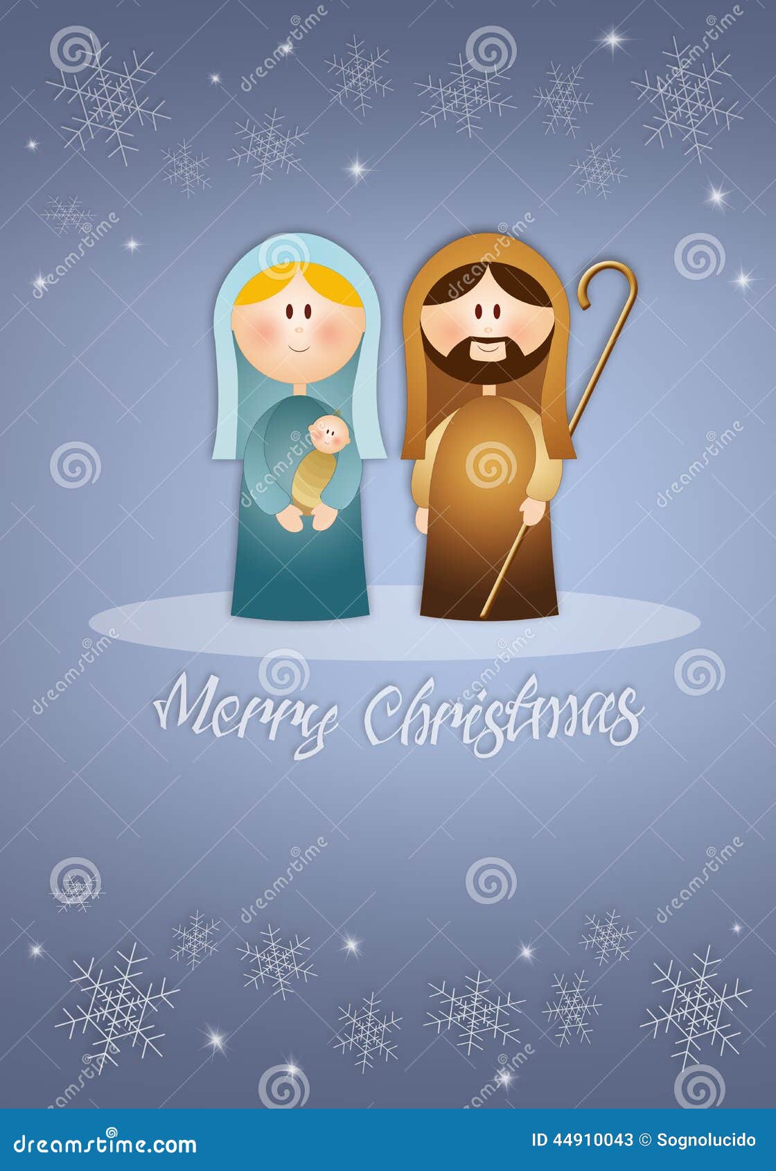 Virgin Mary and Joseph in Christmas Stock Illustration - Illustration ...