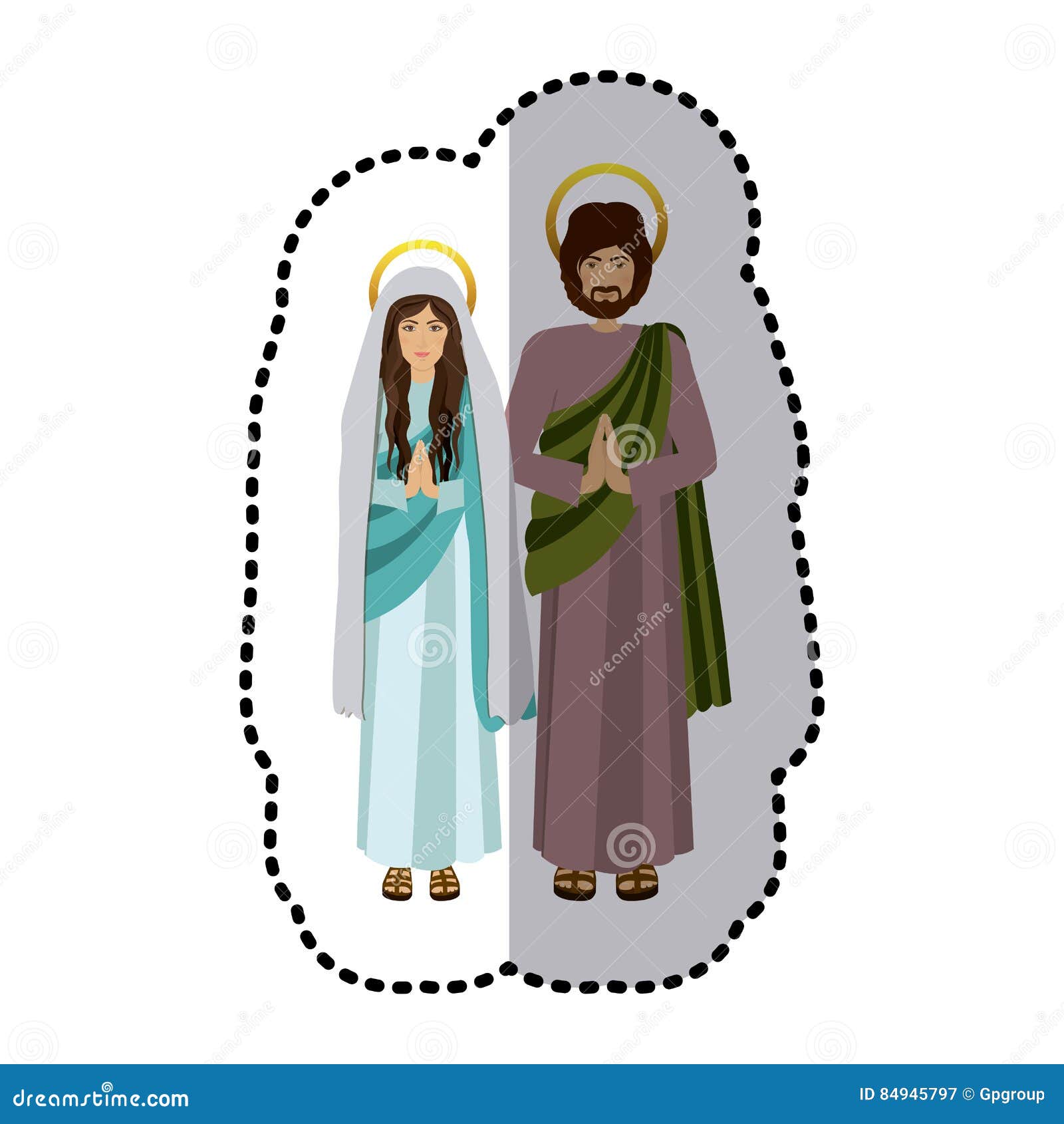 Virgin mary and joseph stock vector. Illustration of jesus - 84945797