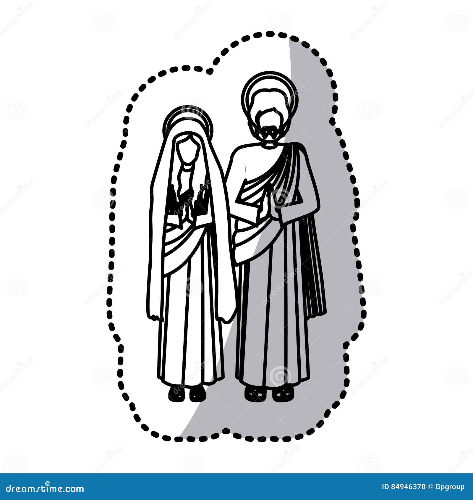 Virgin mary and joseph stock vector. Illustration of holiday - 84946370