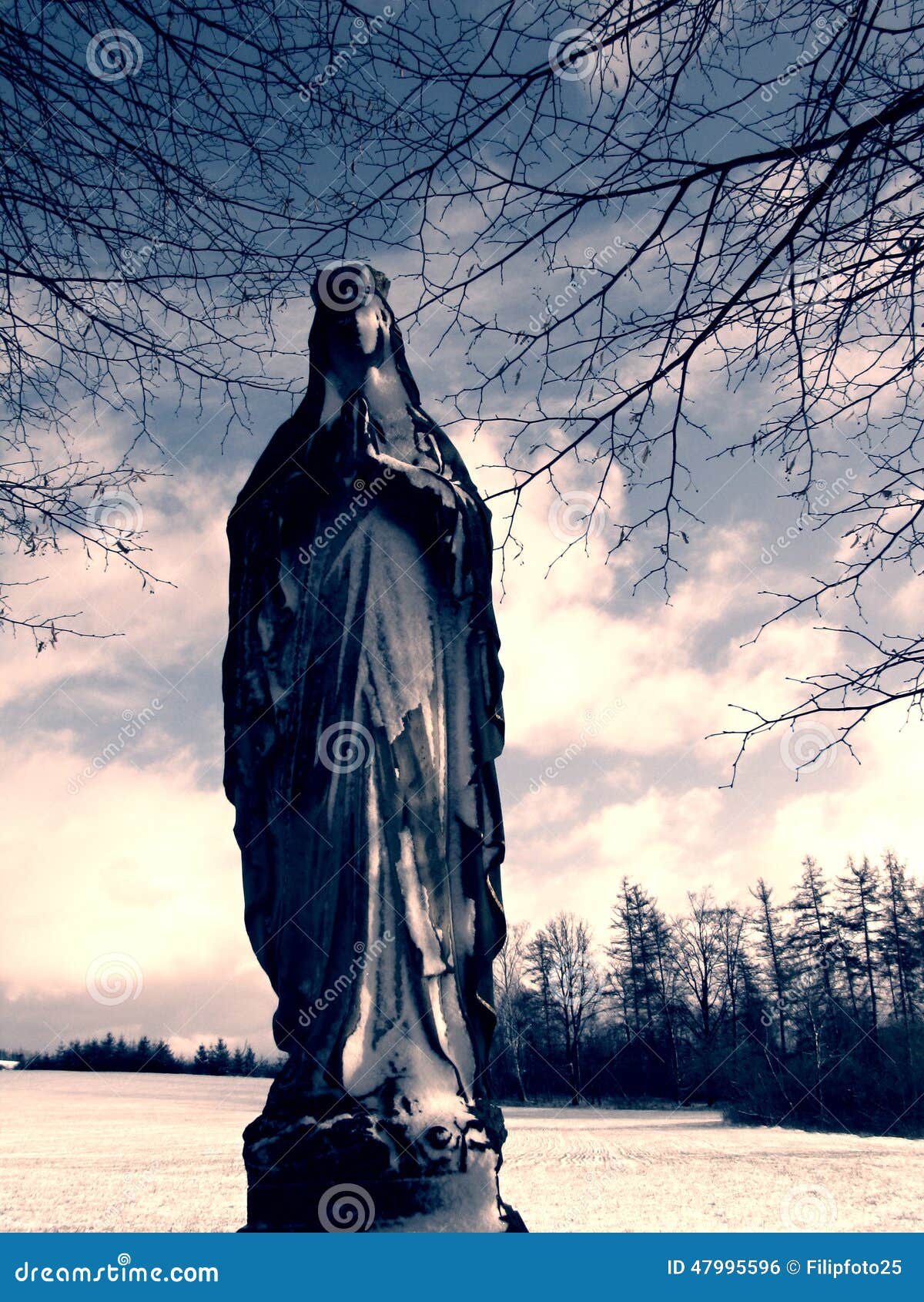 Virgin mary statue stock photo. Image of apparition, cross - 47995596