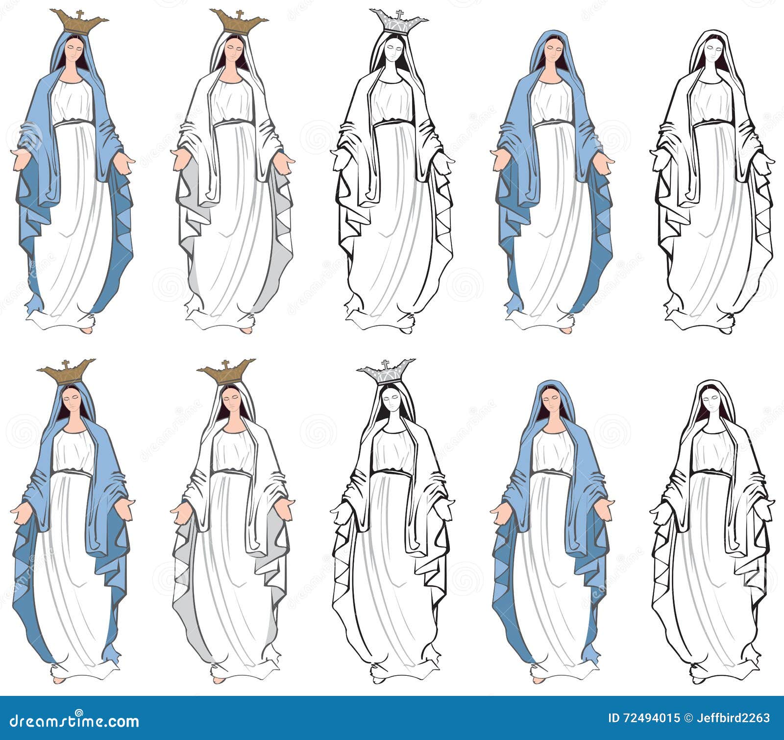 Virgin Mary stock vector. Illustration of blue, graceful - 72494015