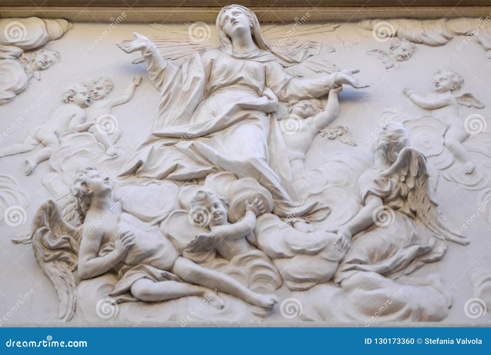 Virgin Mary. Work of Art in Rome, Italy Stock Photo - Image of church ...