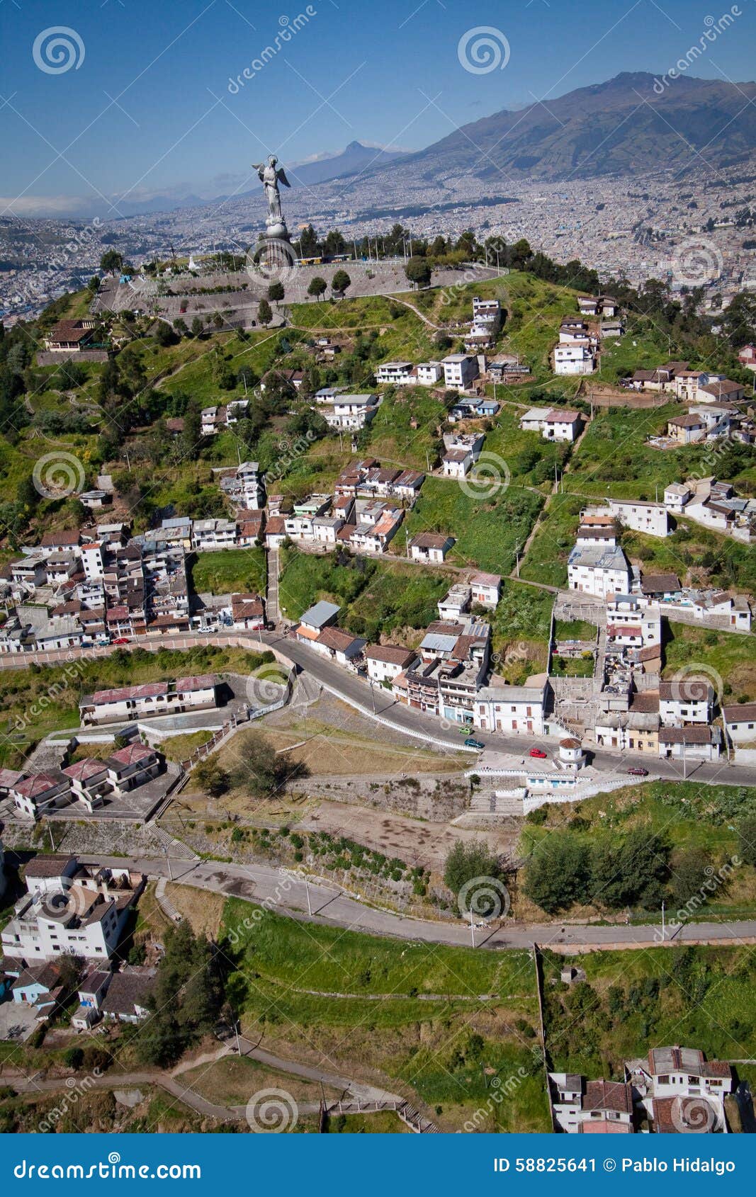 Virgin of Quito Statue, Ecuador Stock Image - Image of district ...