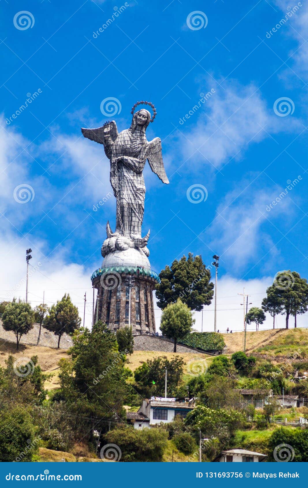 Virgin of Quito statue stock photo. Image of architecture - 131693756